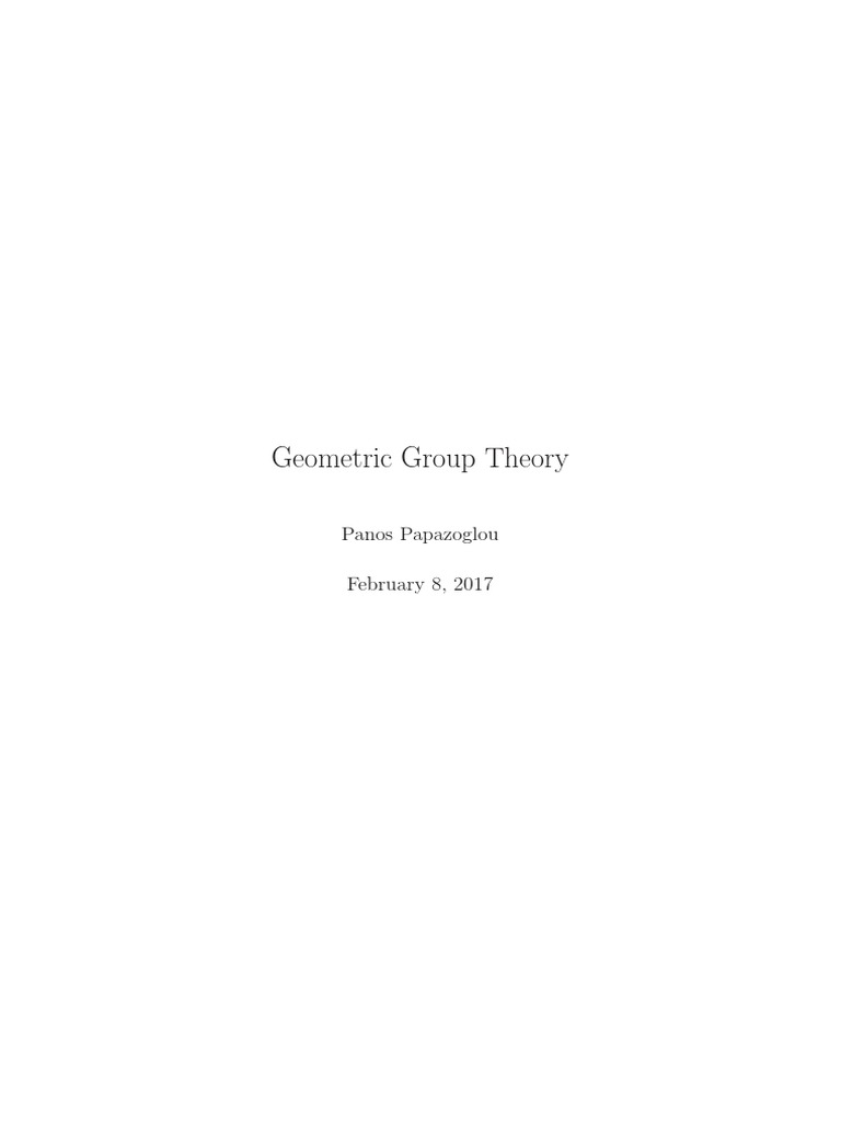 Geometric Group Theory Notes | PDF | Group (Mathematics) | Geometry