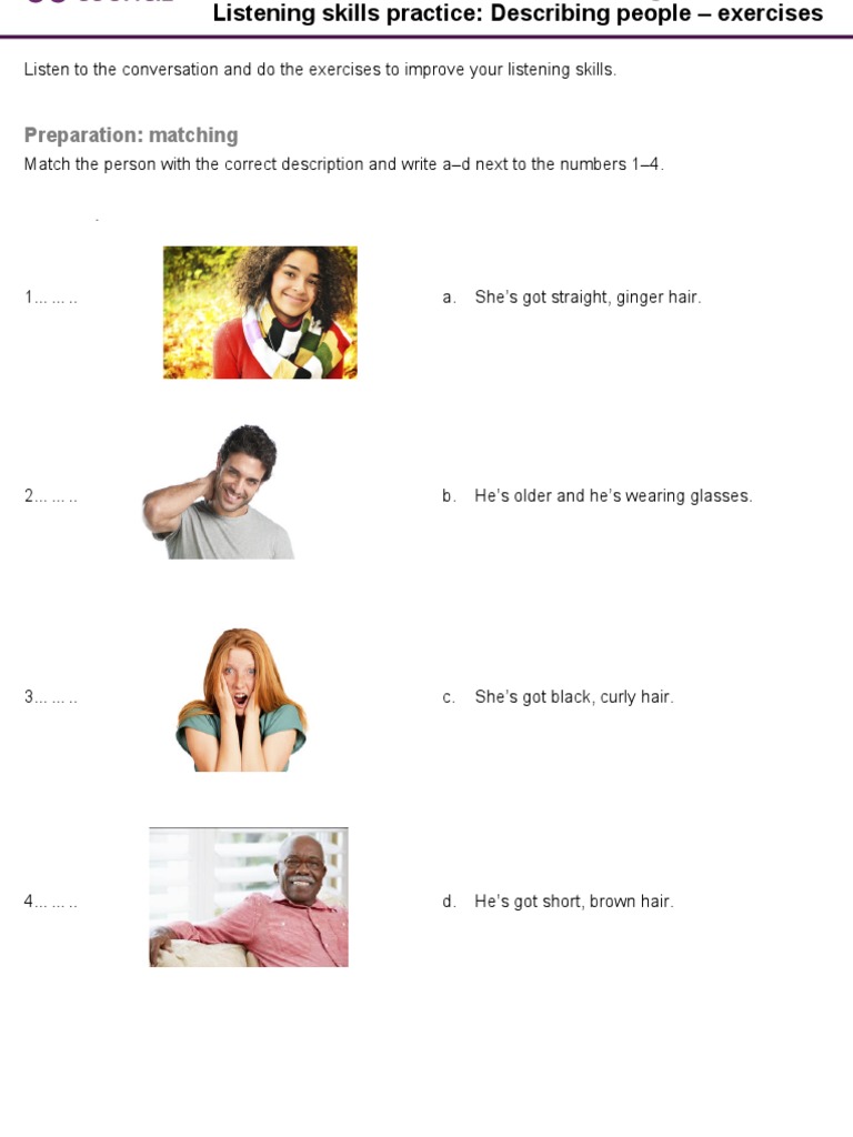 Describing People - Exercises1 4 | PDF