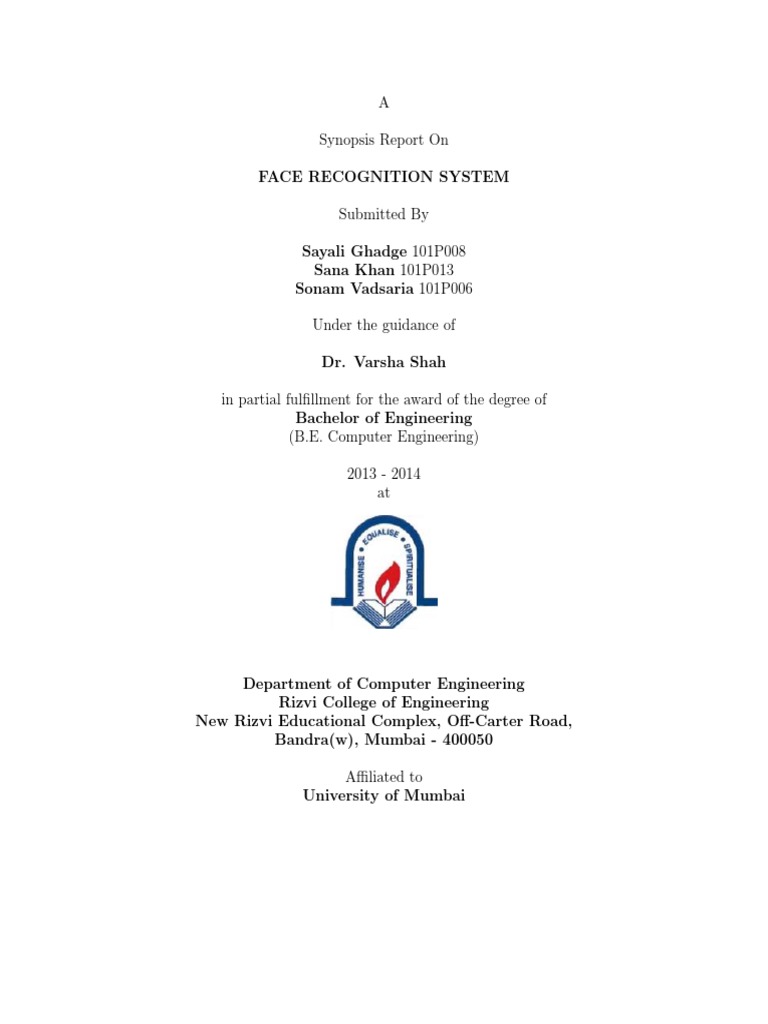 Face Recognition Report PDF | PDF | Principal Component Analysis ...