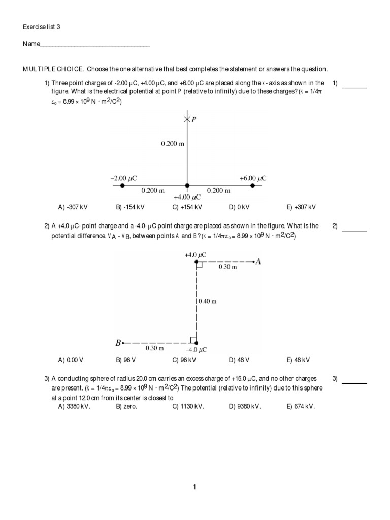 Physics Multiple Choice Quiz | PDF | Series And Parallel Circuits ...