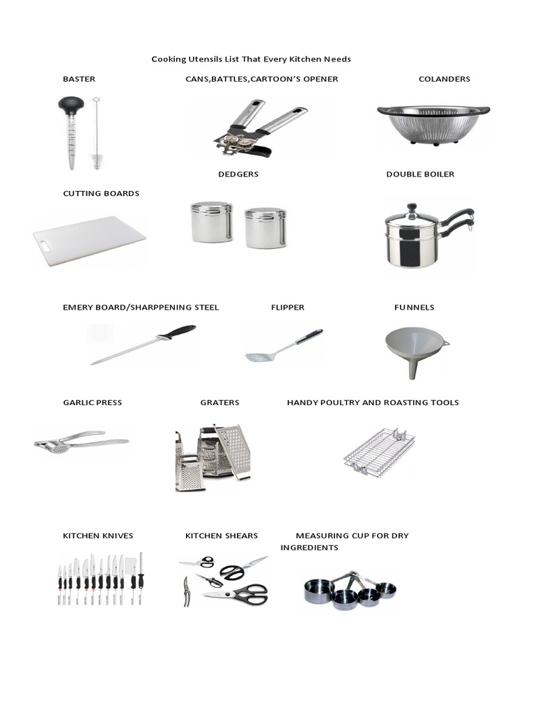 Essential Kitchen Utensils List | PDF