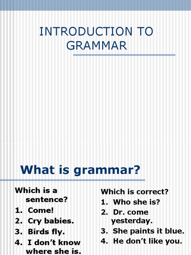 Intro To Grammar | Download Free PDF | Part Of Speech | Noun