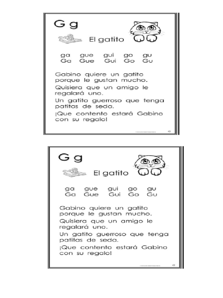 Lectura Letra G | PDF