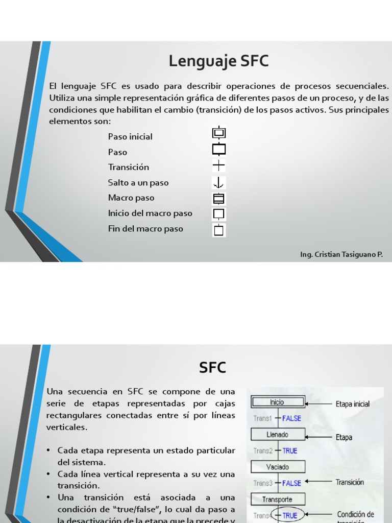 Introducción al Lenguaje SFC en PLC | PDF | Lenguaje de programación ...