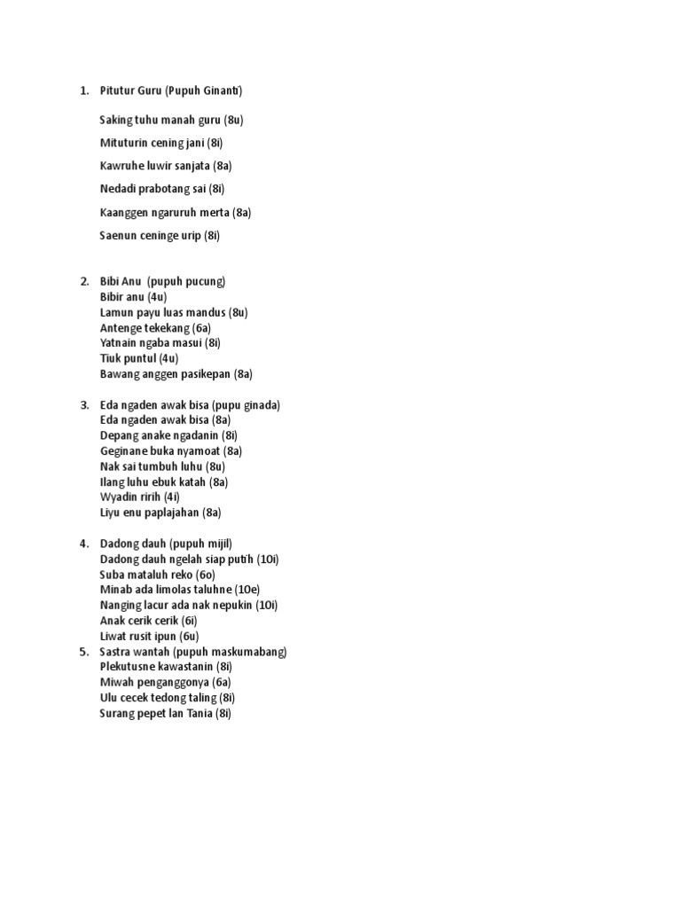 Kumpulan Pupuh | PDF