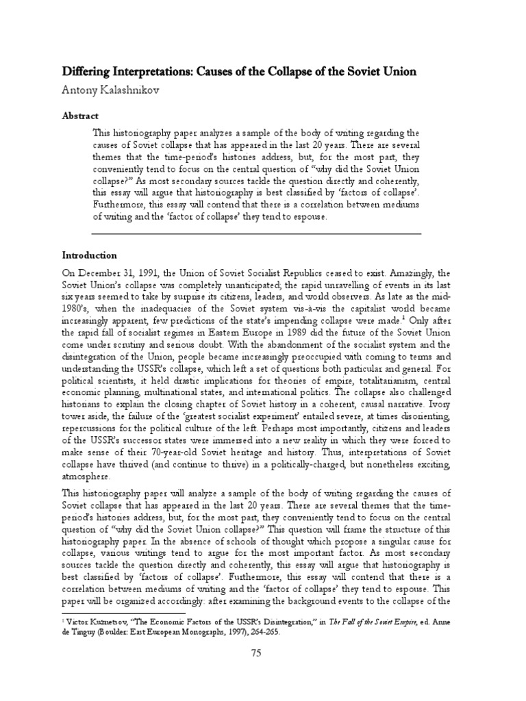 Causes of The Collapse of The Soviet Union PDF | Download Free PDF ...