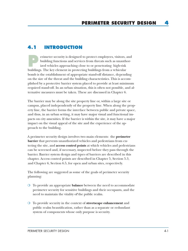 Perimeter Security Design PDF | PDF | Sidewalk | Wall