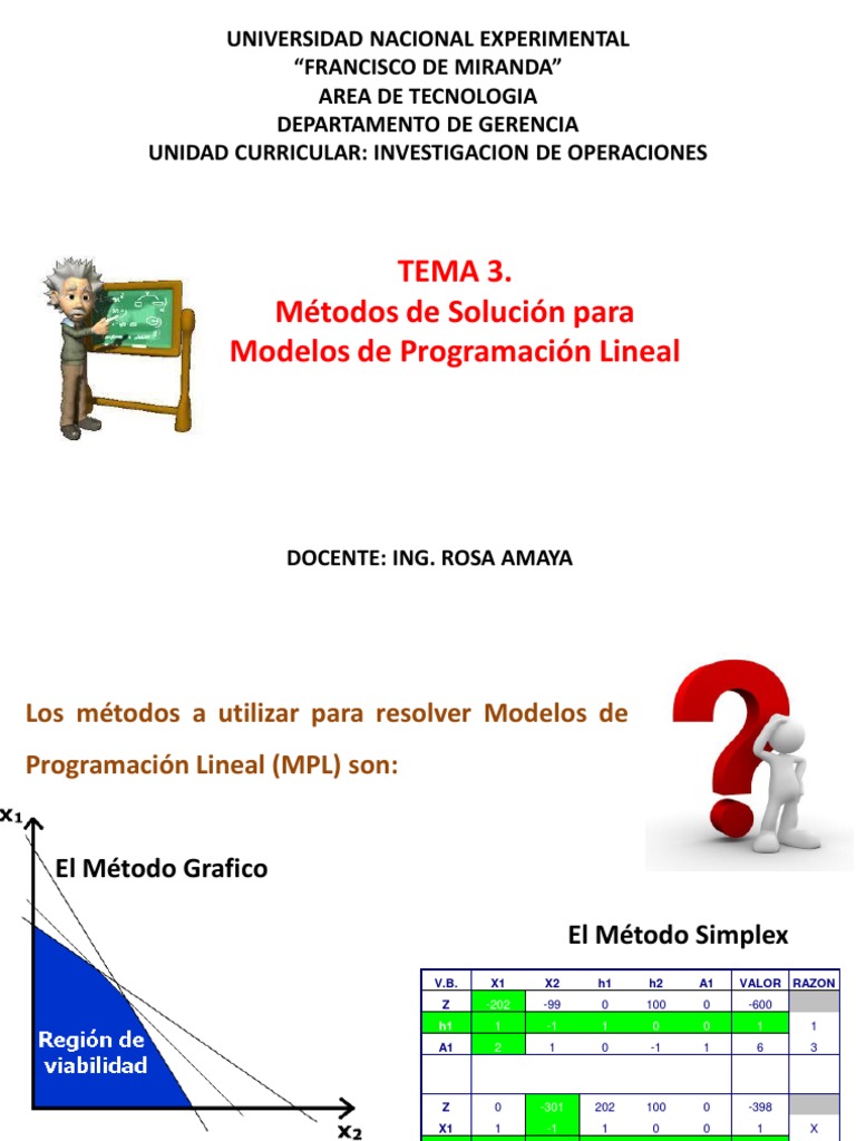 Tema 3. Metodos de Solucion MPL PDF | PDF | Programación lineal | Optimización combinatoria