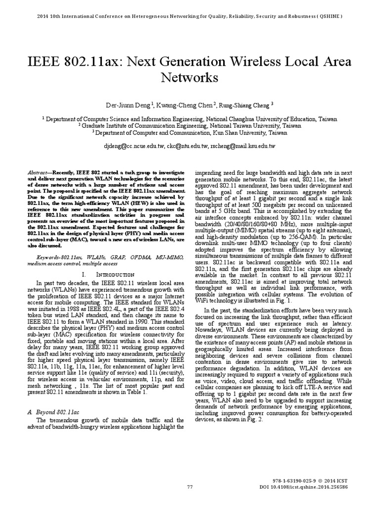 Microsoft Word - IEEE 802.11ax QShine | PDF | Ieee 802.11 | Wireless Lan