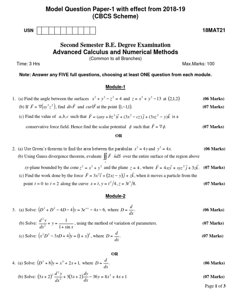 Advanced Calculus & Numerical Methods Exam | PDF | Equations | Mathematical Objects
