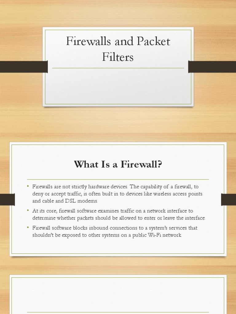 Firewalls And Packet Filters Pdf Firewall Computing Internet Protocol Suite