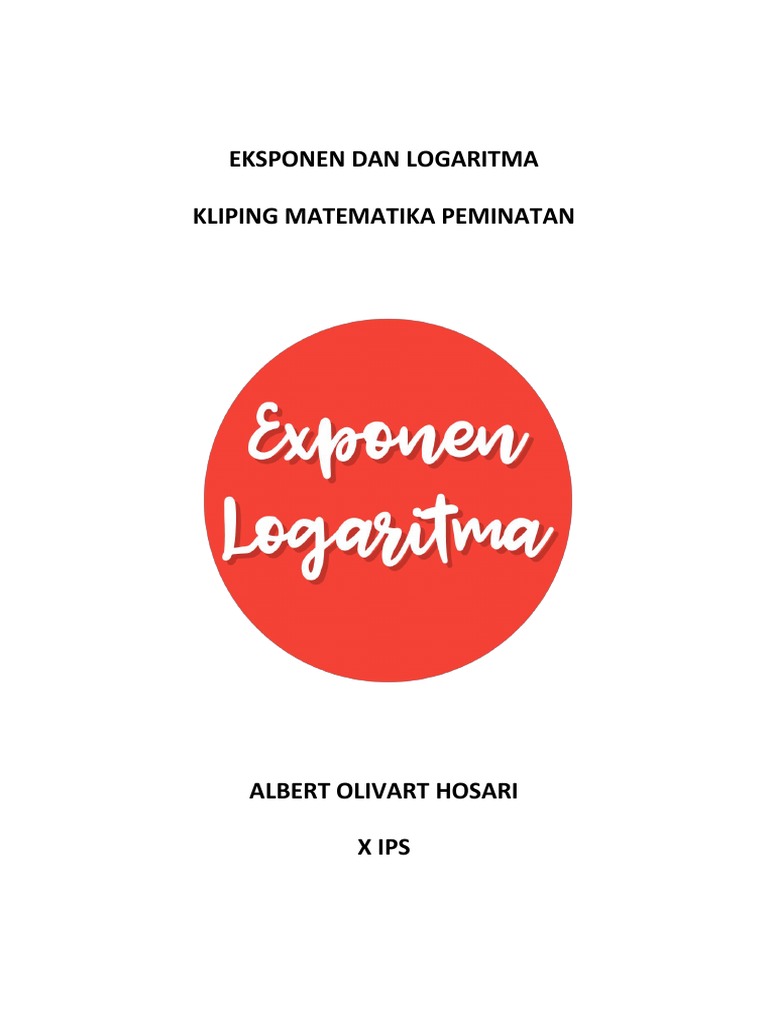 Tugas MTK (Eksponen Dan Logaritma) | PDF | Kajian Bahasa Asing | Sains & Matematika