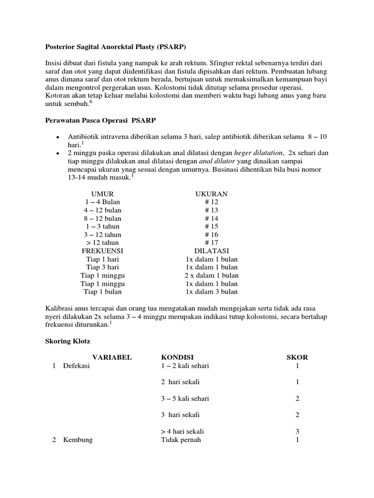 Posterior Sagital Anorektal Plasty | PDF