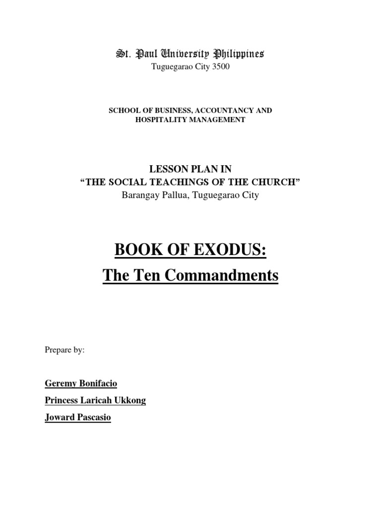 Lesson Plan: The Ten Commandments | PDF | Moses | Ten Commandments