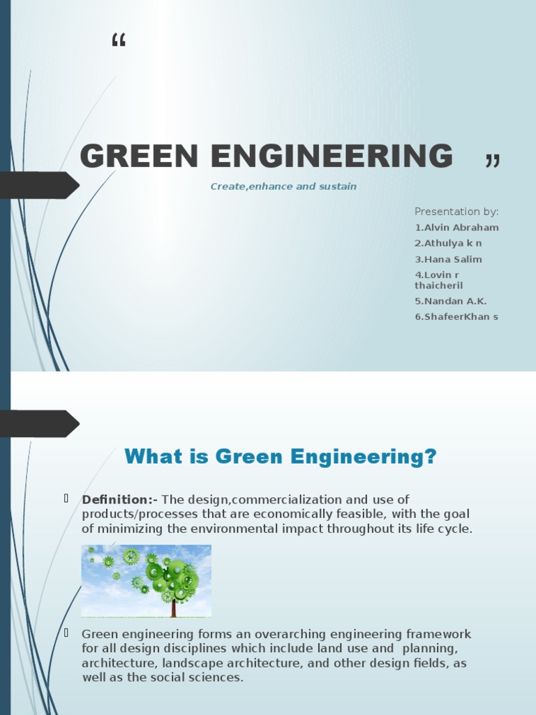 Principles of Green Engineering | PDF | Biodiesel | Renewable Energy