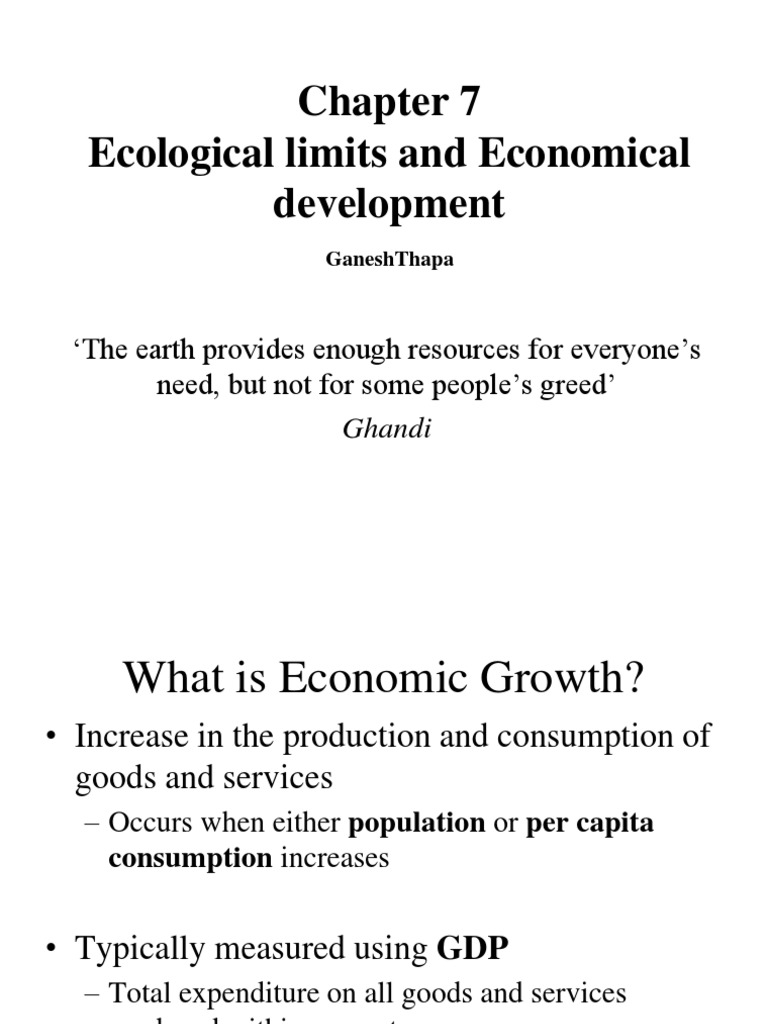Chapter 7 Ecological Limits and Economic Devlopment | PDF ...