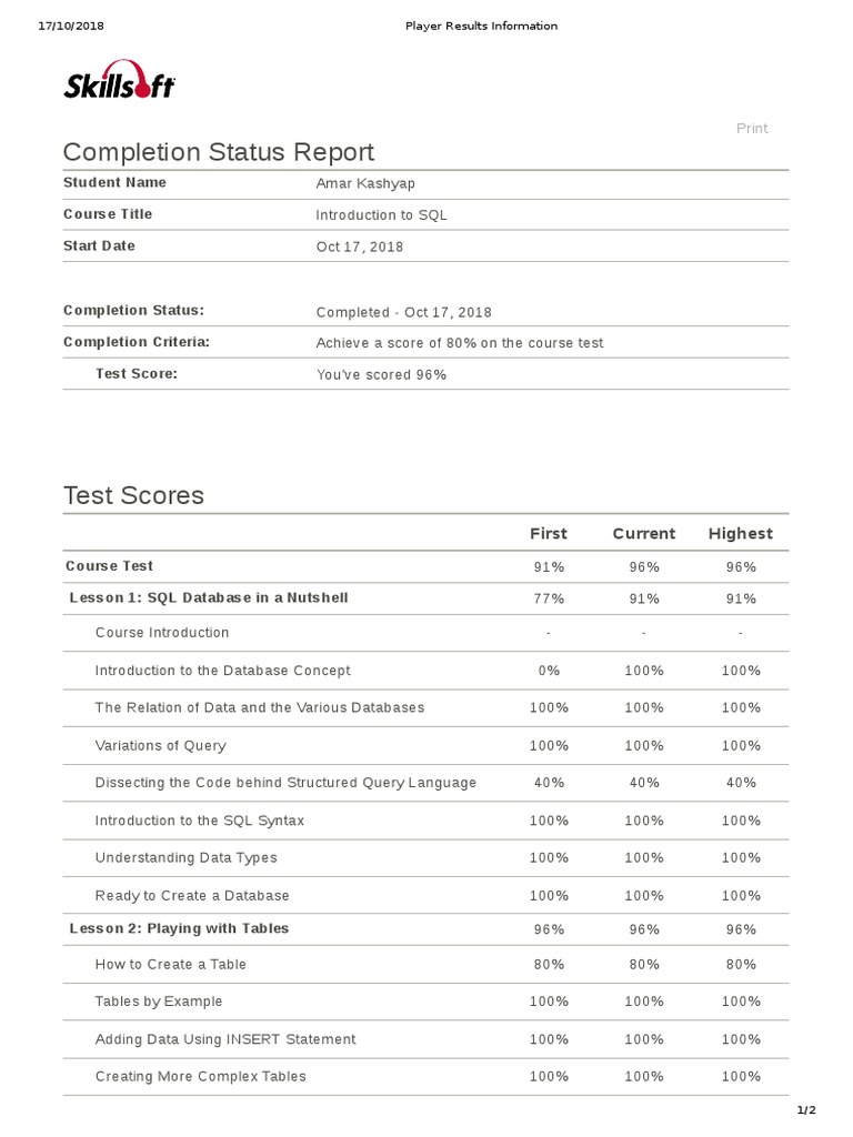 Introduction To SQL | PDF | Sql | Databases
