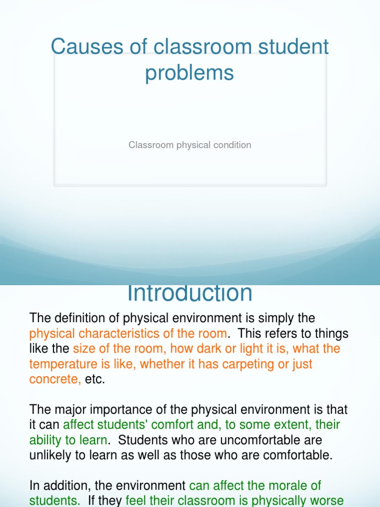 Causes of Classroom Student Problems | PDF | Classroom | Teaching