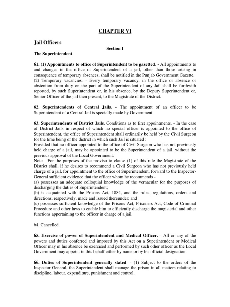 Punjab Jail Manual | PDF | Prison | Magistrate