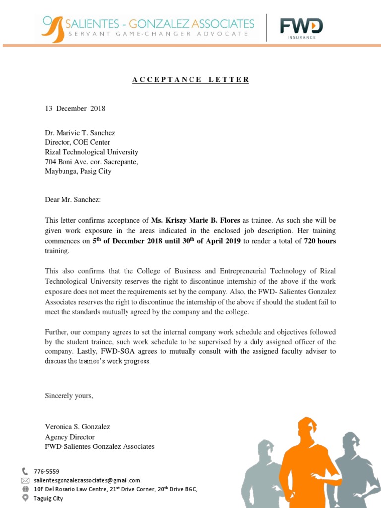 OJT Acceptance Letter Samples | PDF | Business