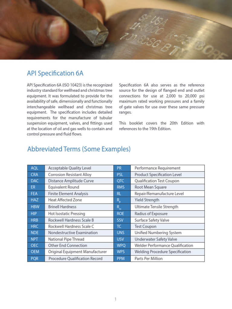 API SPEC 6A Abbreviations | PDF