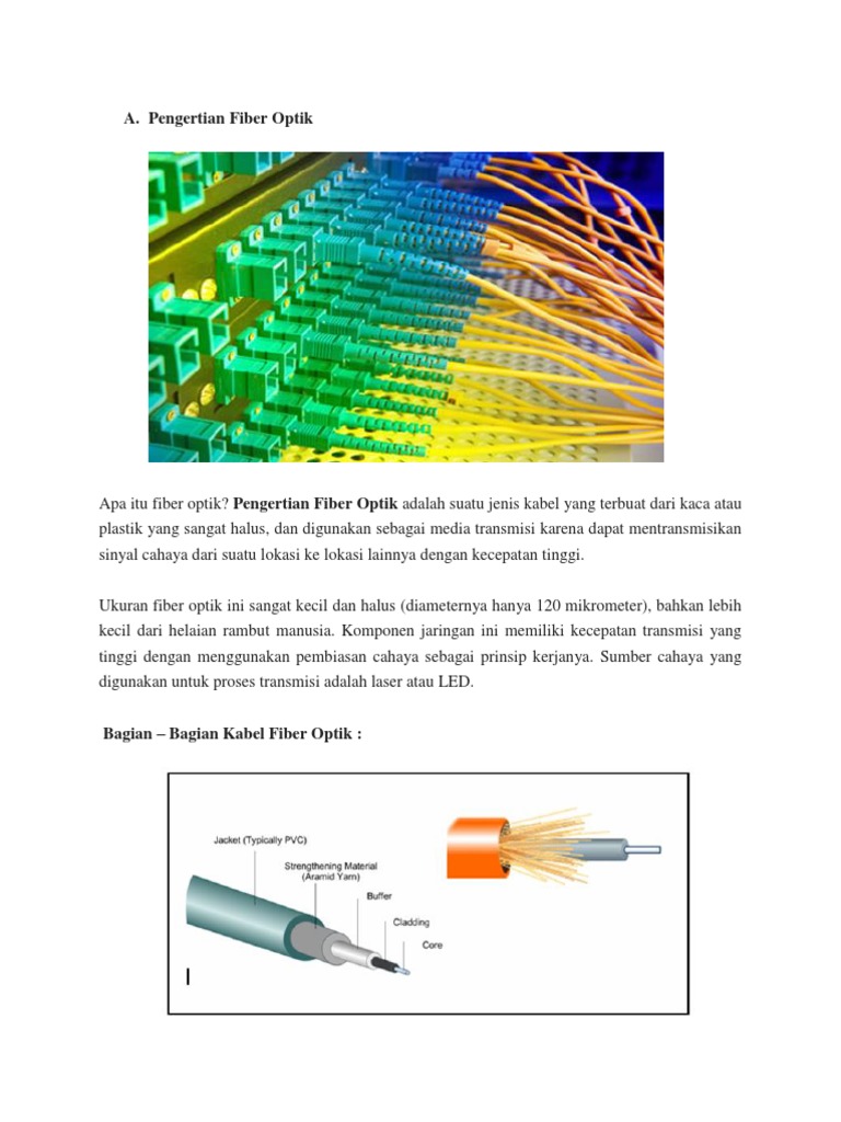 KABEL SERAT OPTIK: PENGERTIAN, KOMPONEN, KARAKTERISTIK, KEUNTUNGAN DAN ...