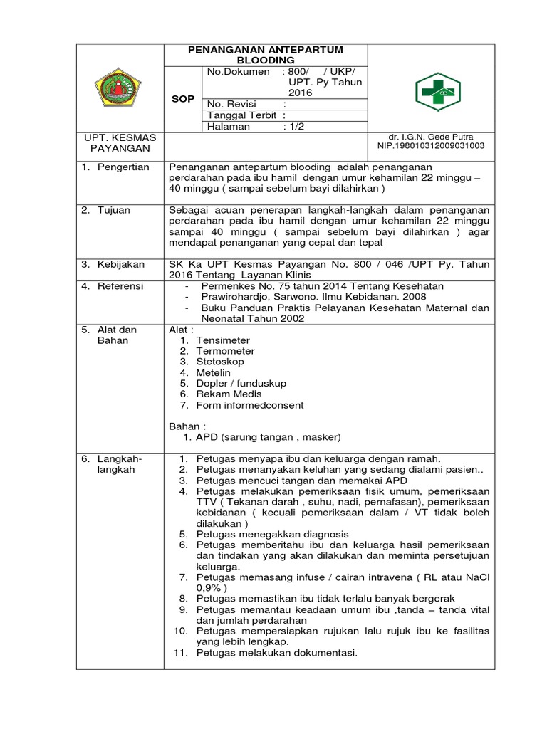 Sop Penanganan Apb | PDF