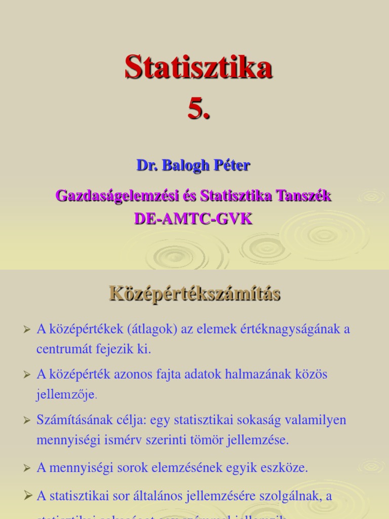 Statisztika 05 | PDF