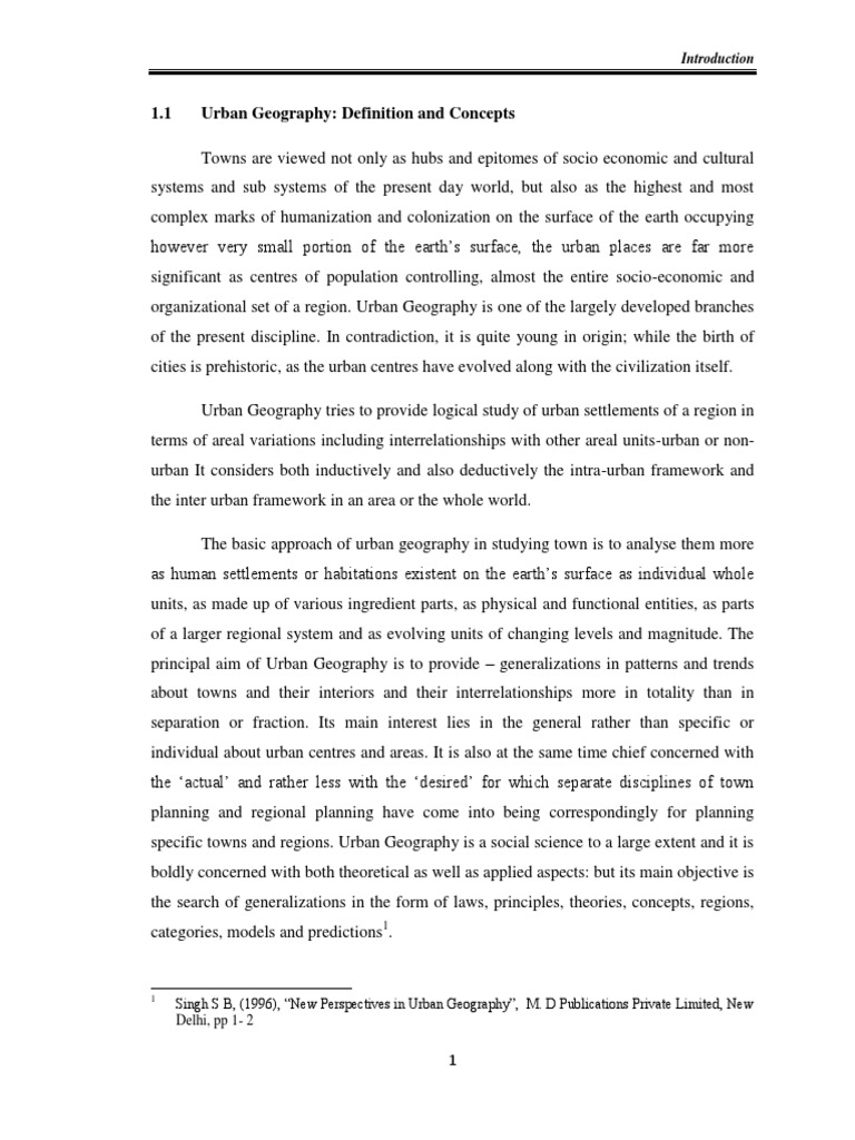 The Evolution of Urban Geography: From Early Concepts and Definitions ...