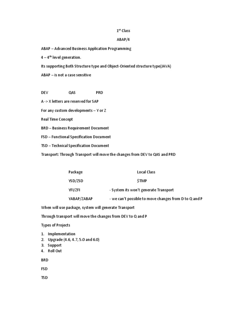 1st Class ABAP | PDF | Database Index | Parameter (Computer Programming)
