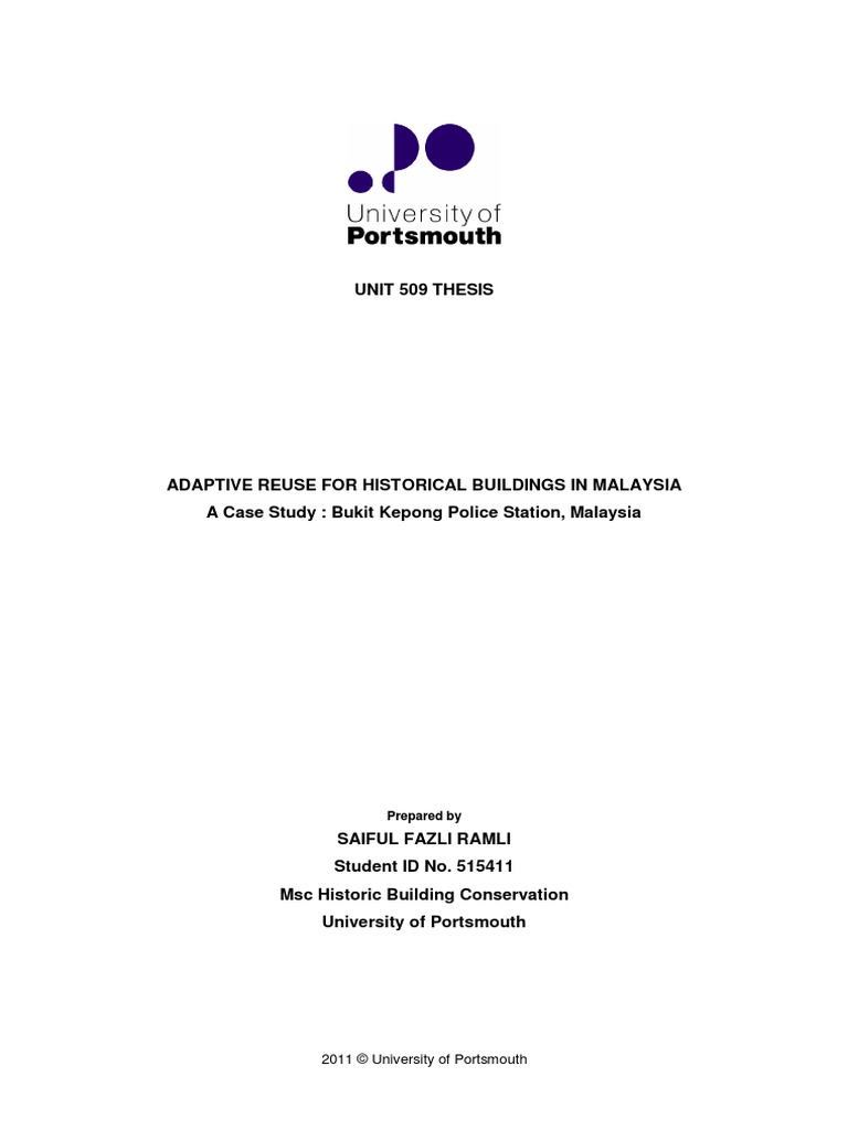 Adaptive Reuse For Historical Buildings | PDF | Thesis | Case Study