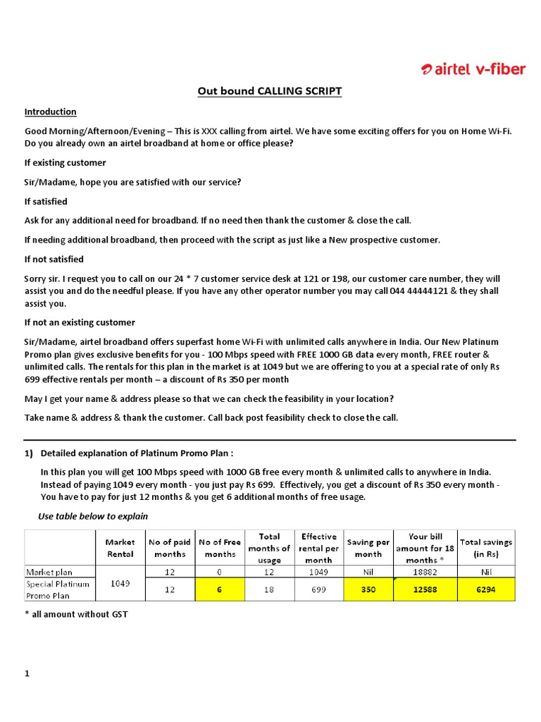 Tele - DSA Outbound Script - Chennai | PDF
