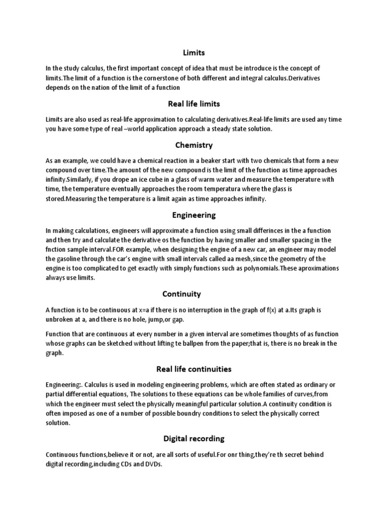 Application of Limits and Continuity | PDF | Function (Mathematics ...