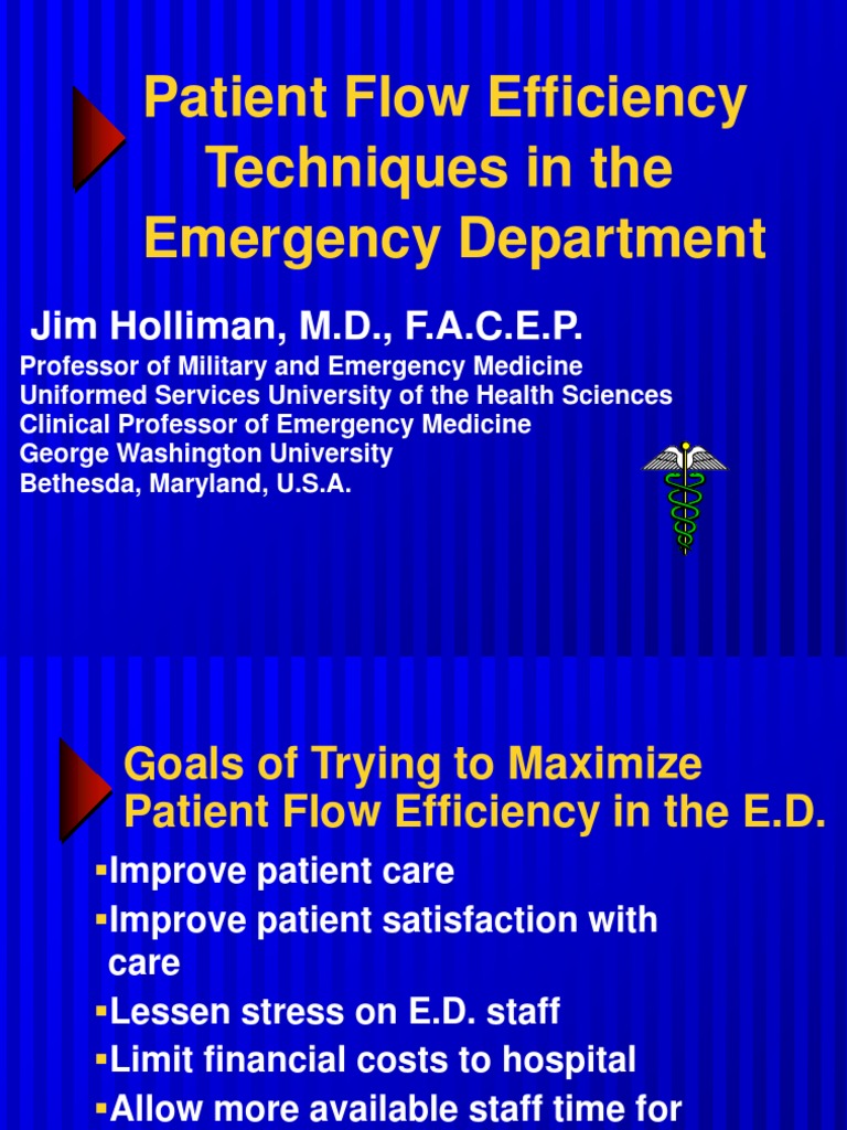 Patient Flow Efficiency Techniques in The Emergency Department - PRE ...