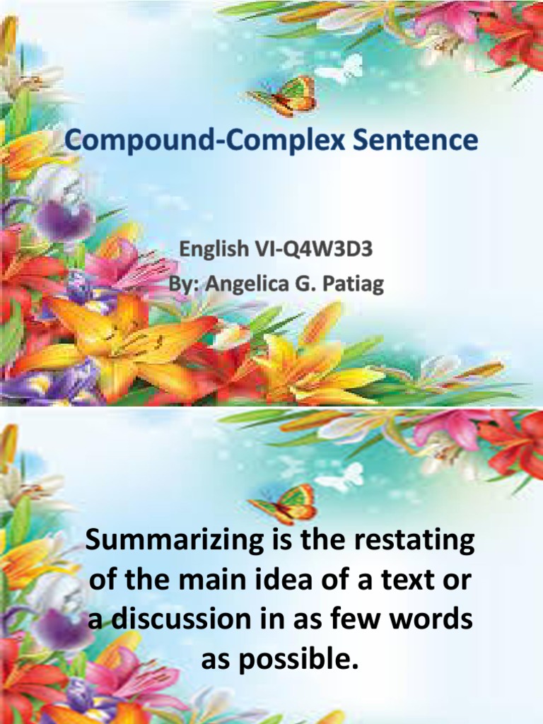 Compound Complex Sentence | PDF | Sentence (Linguistics) | Language Mechanics