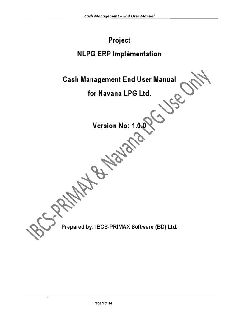 IBCS - Temp - Cash - Management - End User Manual | PDF | Financial ...