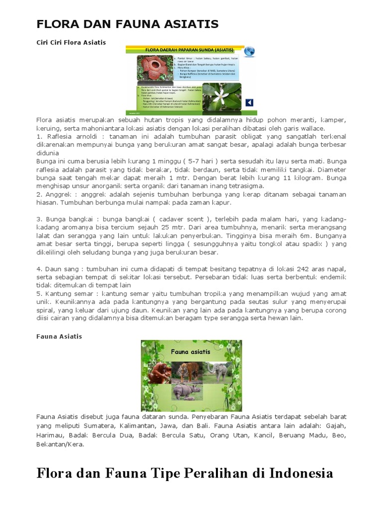 Flora Dan Fauna Asiatis | PDF