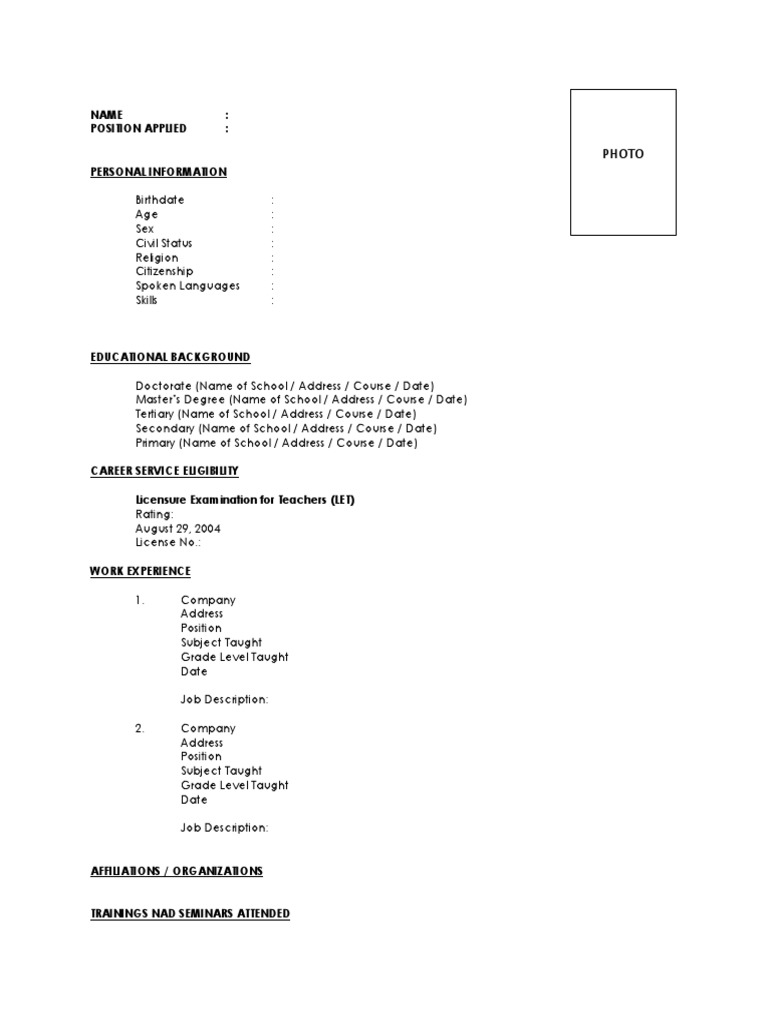 CV Sample - Format | PDF | Career & Growth