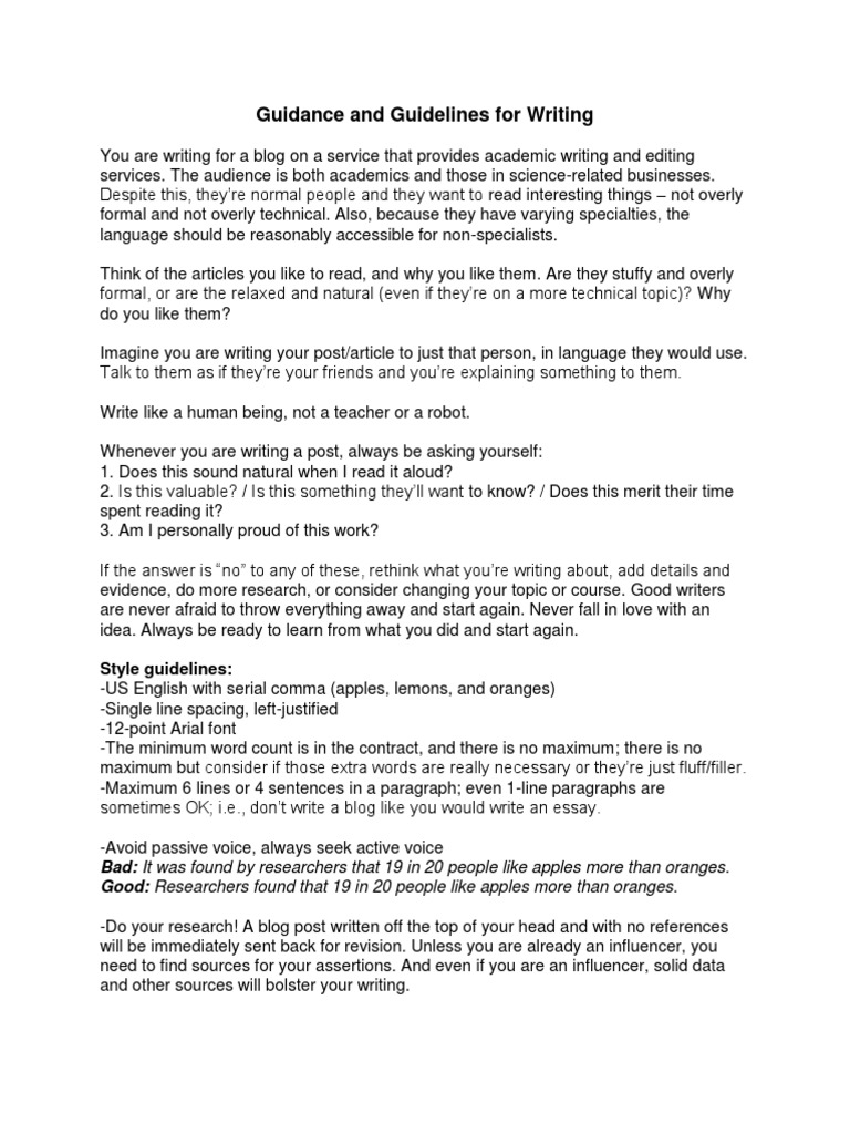 Guidelines For Writers | PDF | Social Media | Popular Culture & Media ...