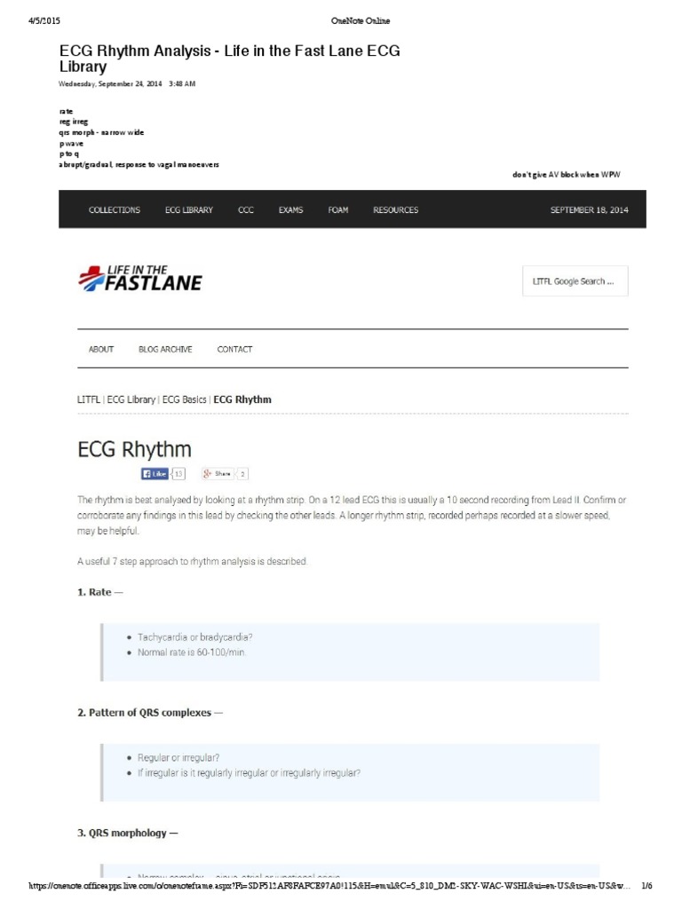 ECG Rhythm Analysis - Life in The Fast Lane ECG Library | PDF