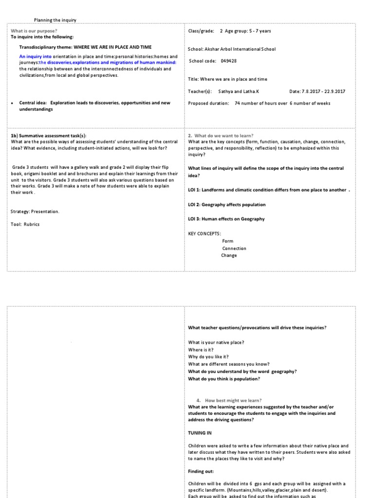 Unit 2 - Where We Are in Place and Time | PDF | Educational Technology ...