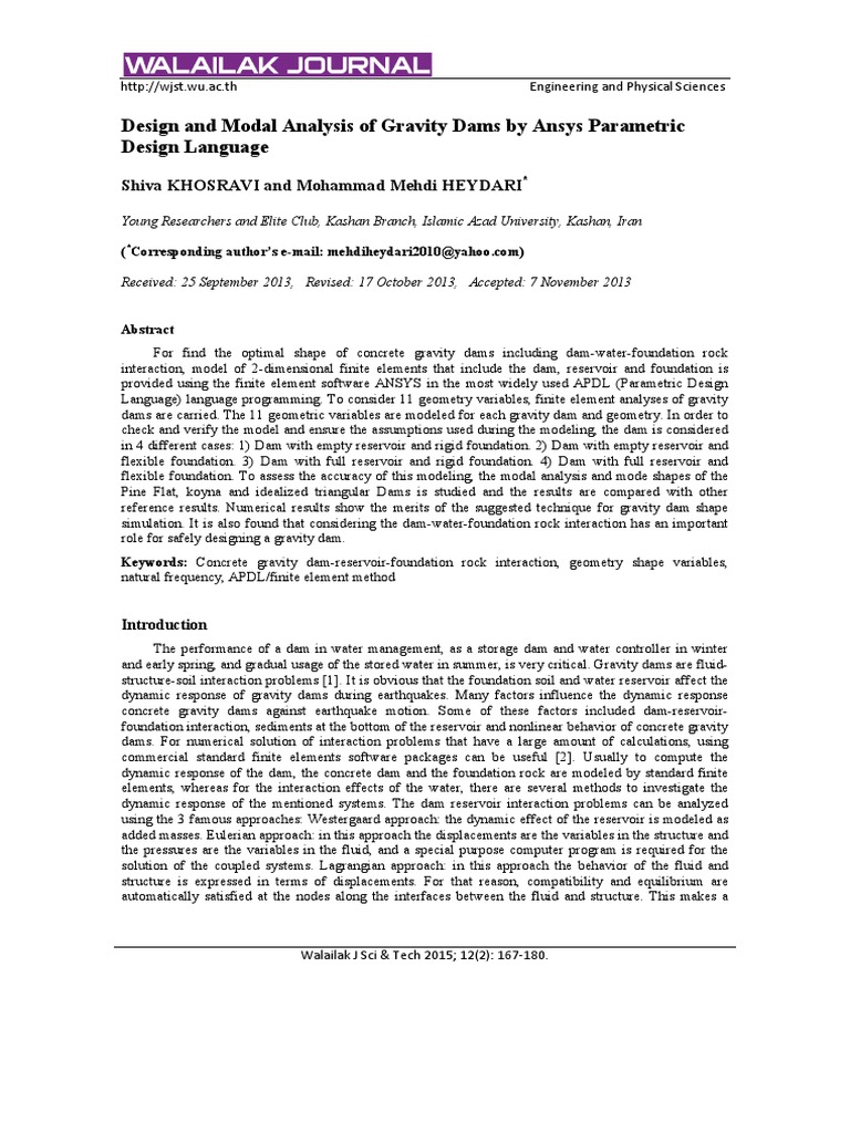 Design and Modal Analysis of Gravity Dams by Ansys | PDF | Fluid Dynamics | Finite Element Method