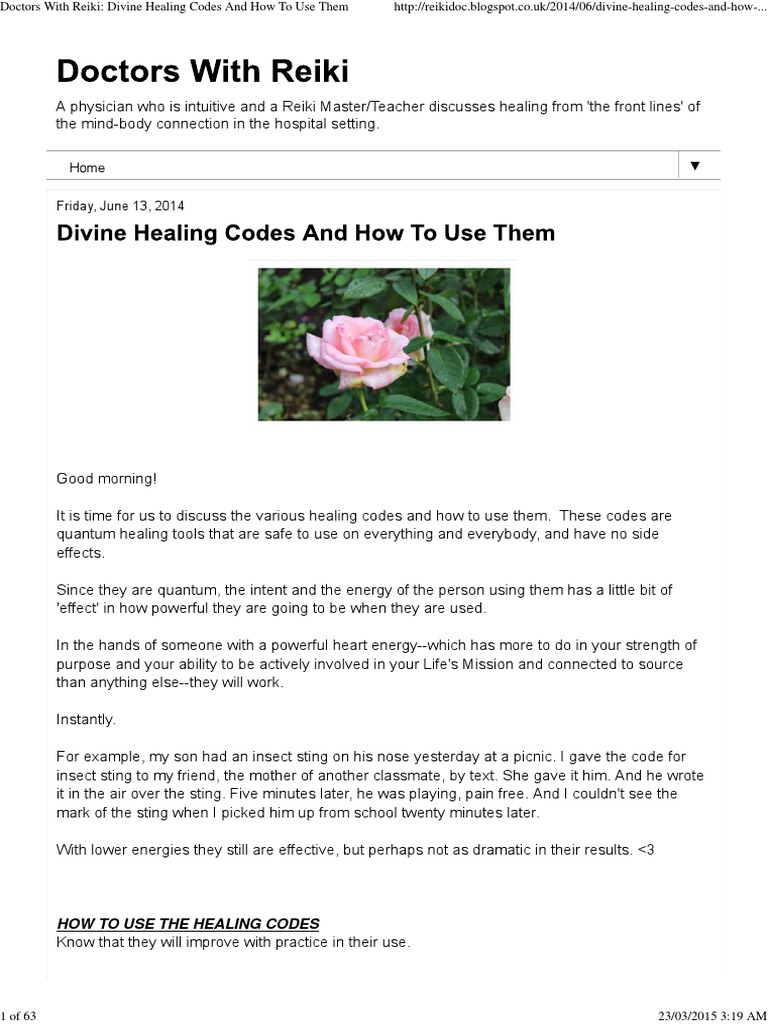 Doctors With Reiki - Divine Healing Codes and How To Use Them PDF ...