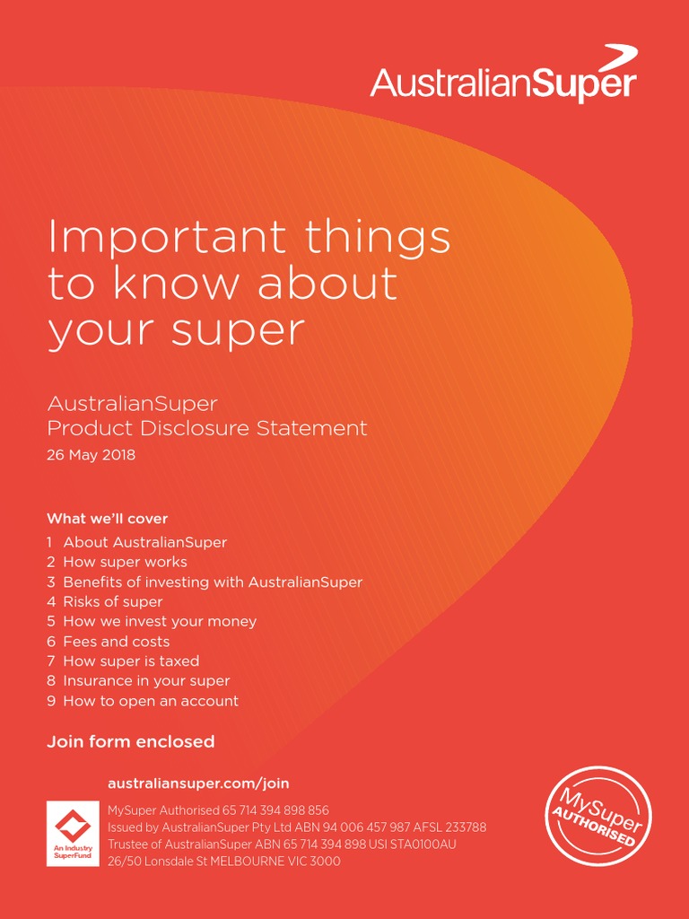 Australian Super PDS | PDF | Investing | Asset Allocation