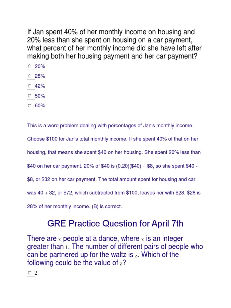 GRE Combination Questions | PDF | Permutation | Discrete Mathematics