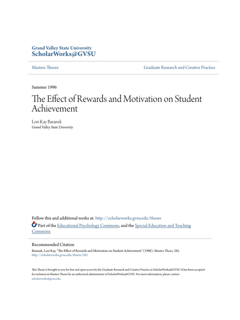 The Effect of Rewards and Motivation On Student Achievement | PDF ...