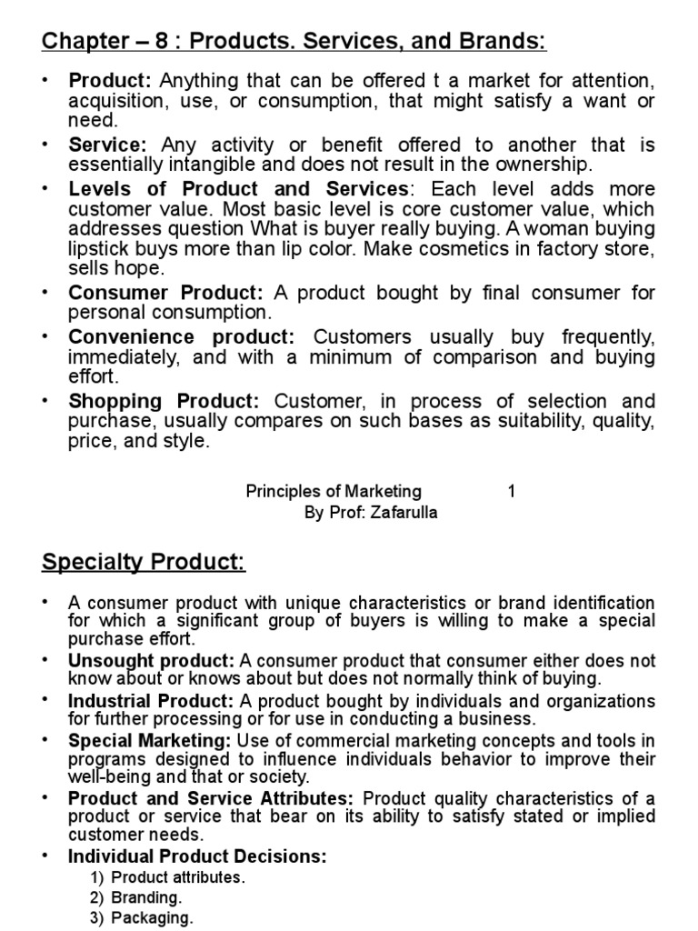 Chapter - 8: Products. Services, and Brands:: Principles of Marketing ...