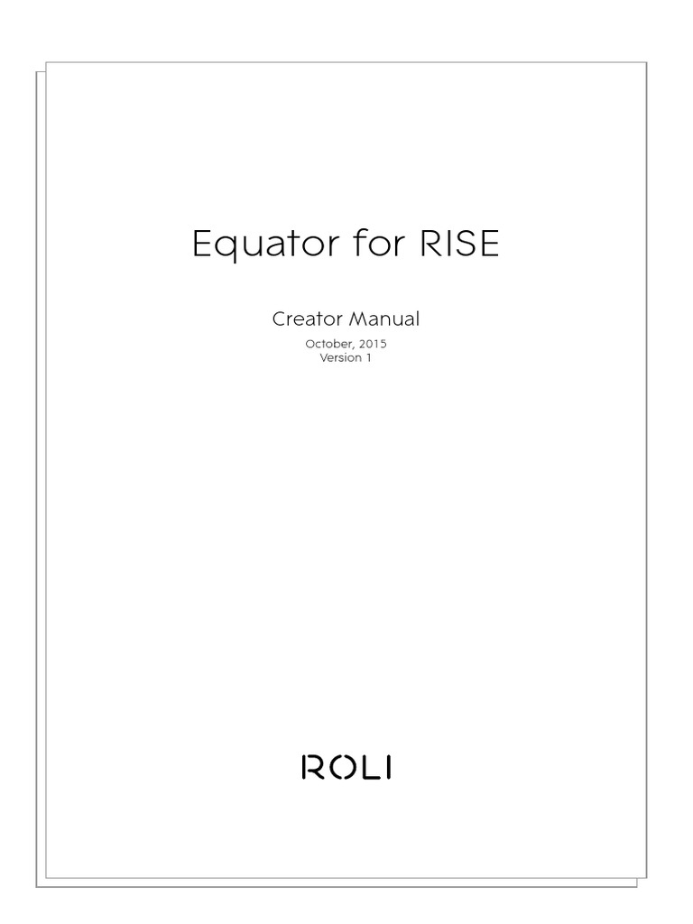 Roli Equator For Rise User Manual | PDF | Synthesizer | Equalization ...