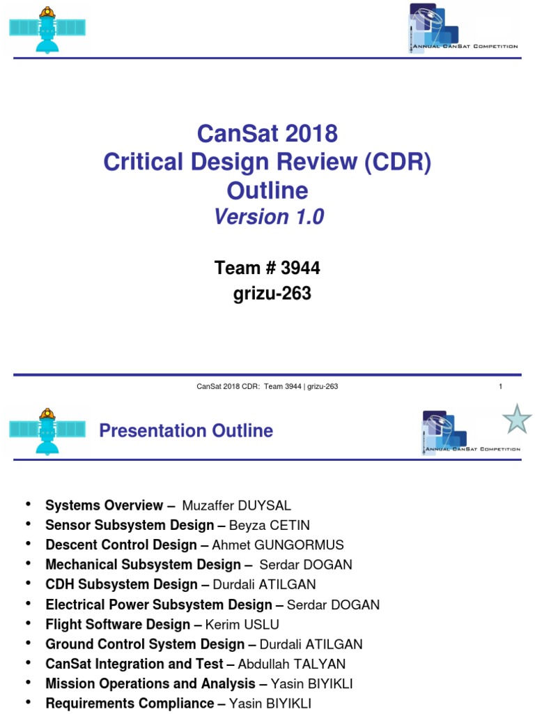 Cansat 2018 - 3944 - CDR - v1.2 PDF | PDF | Microcontroller | Magnetometer