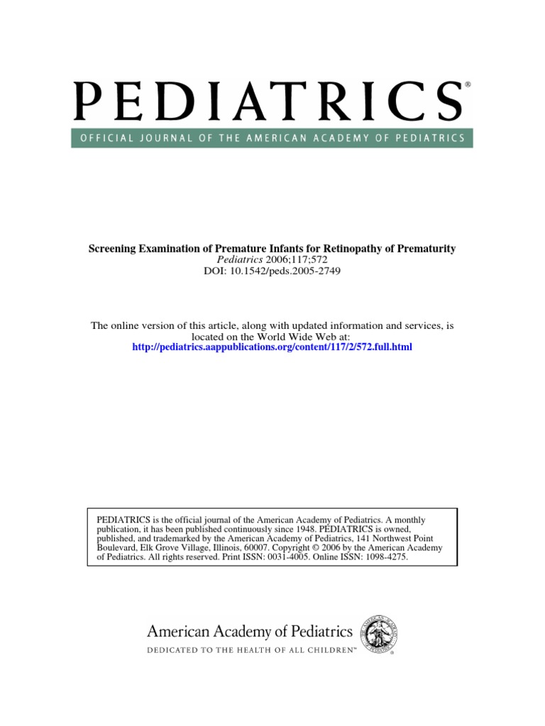 AAP ROP Guidelines | PDF | Human Life Stages | Vision